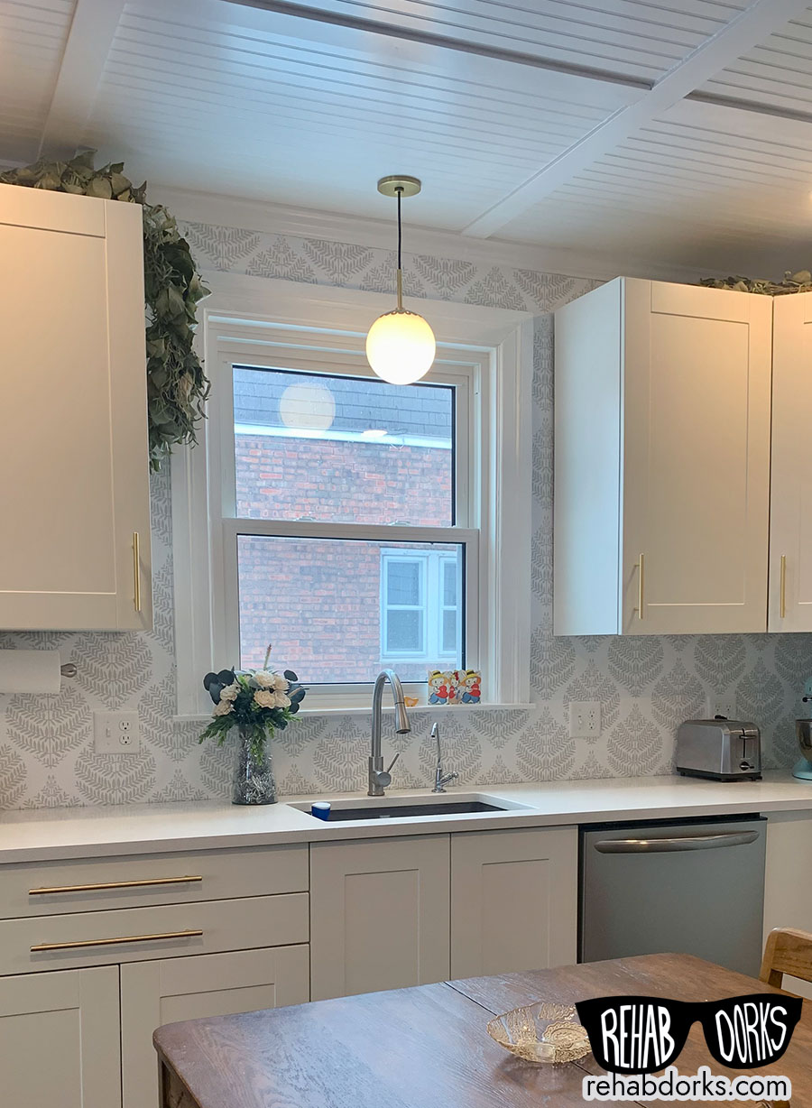 FINISHED WALLPAPER KITCHEN | REHAB DORKS